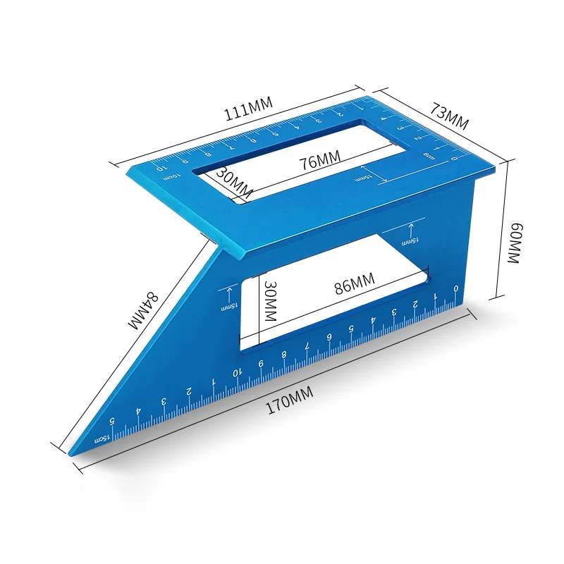 Metal Ruler Measurement Tool Aluminum Ruler Multi Function Angle Ruler ...