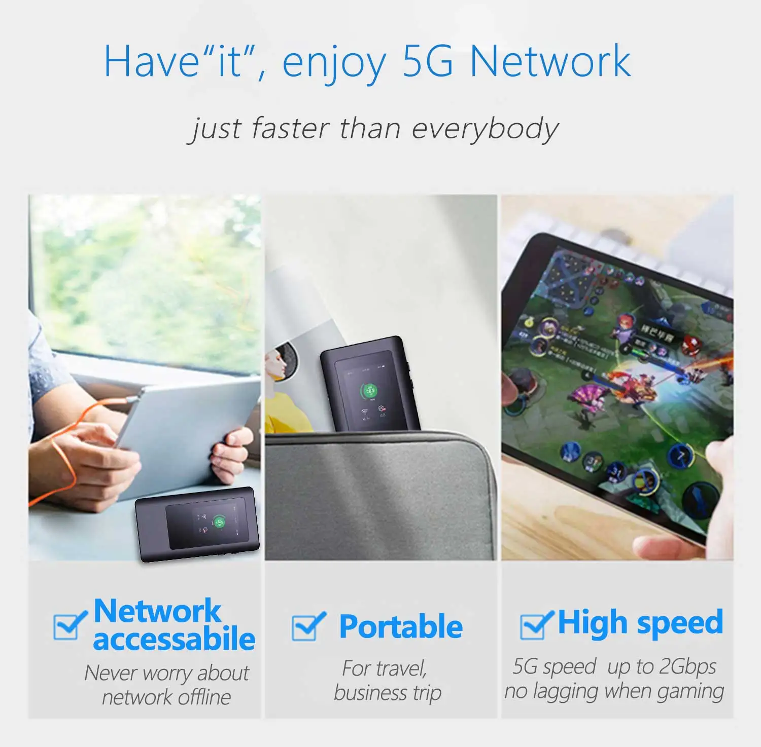 5G LTE WiFi Router Mifis Modem with Power Bank Portable 5G Hotspot ...