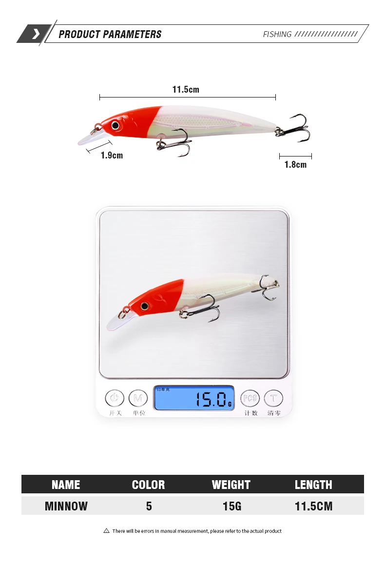 Palmer 11.5cm 15g Long Cast Minnow Fishing Lure Floating Fishing Lures Minnow Hard Bait| Alibaba.com
