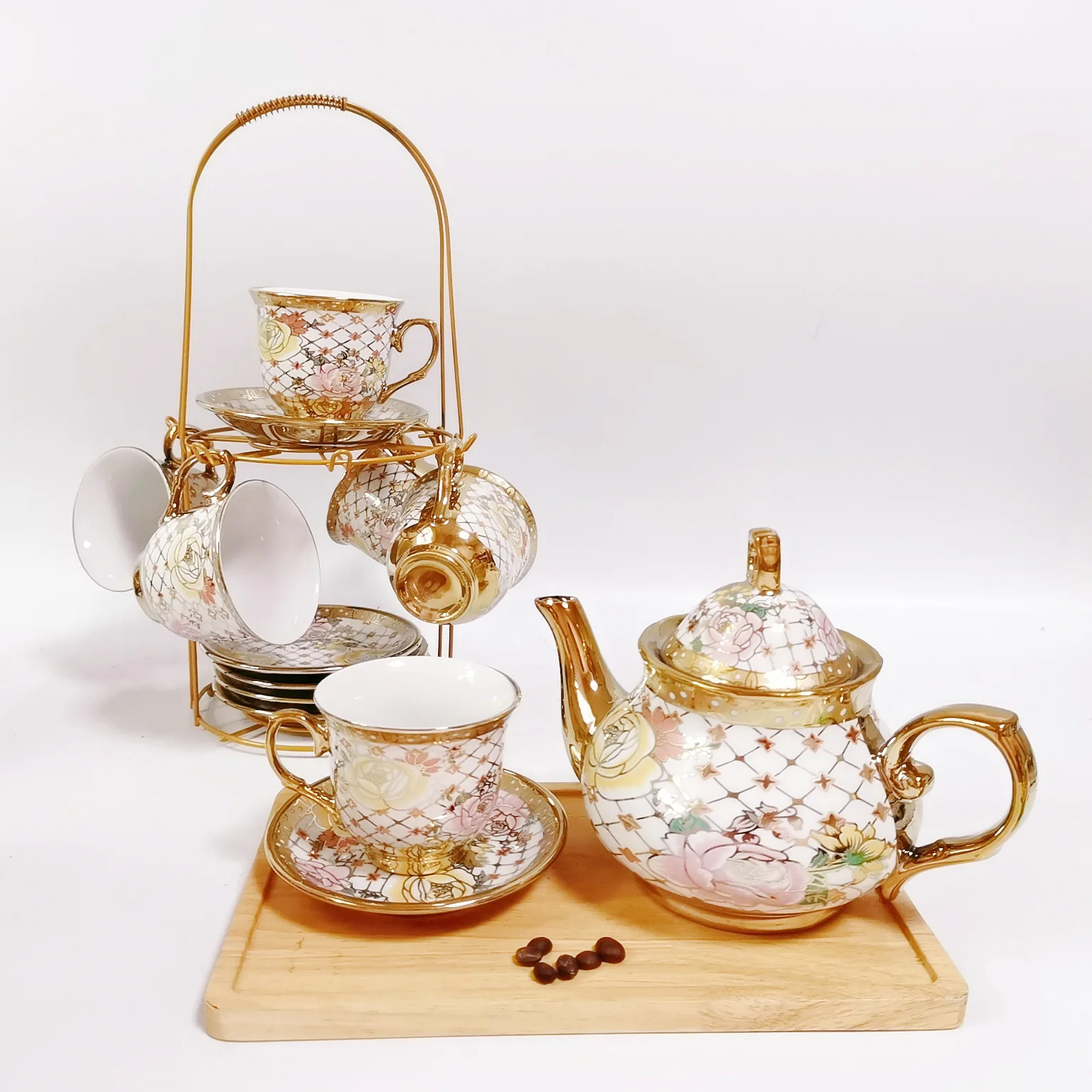 Export European Ceramic Drinkware Coffee And Tea Sets Electric Gold ...