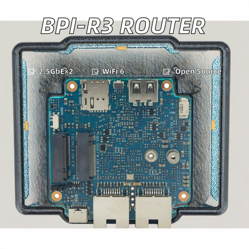 Banana Pi BPI-R3 Mini Development Board MediaTek MT7986 for ARM A53 2G ...