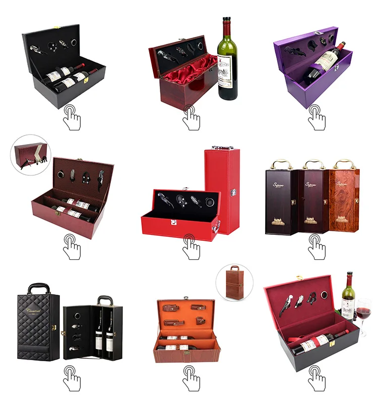 Best Selling 750ml Rhomboid PU Leather Wine Box & Accessories