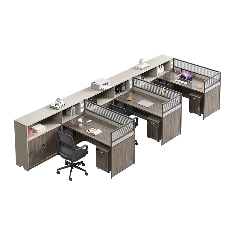 Single Person Office Desk Staff Table for Office 4 6 8 Person Office ...