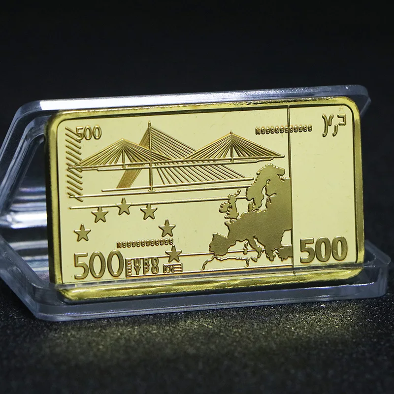 Custom Collection Euro 500 Square Gold Coin 24k Golden Plated Bar ...