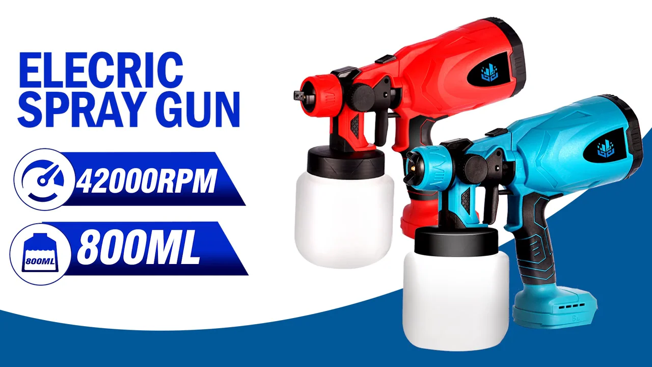 800ml 800w Cordless Electric Paint Sprayer Spray Gun Airbrush Nozzle ...