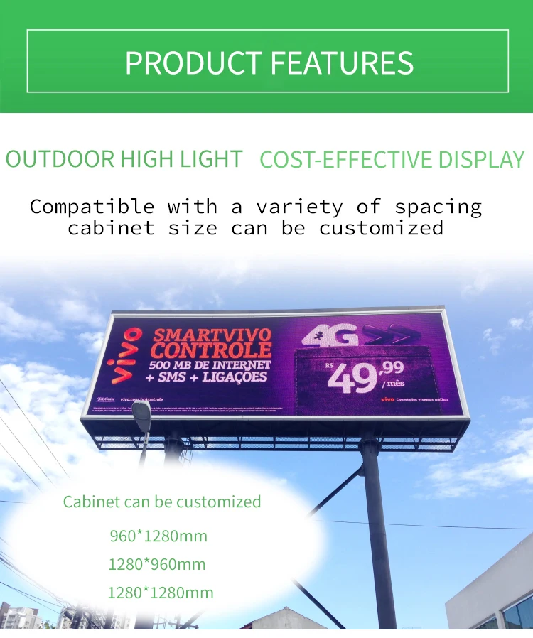 Outdoor Rgb Led Display P4 Outdoor Large Advertising Fixed Led Screen ...