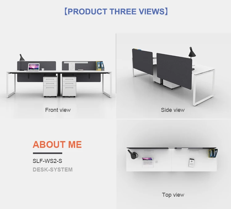 Cheap Office Furniture Workstation Modern Twin Desks Simple Metal ...