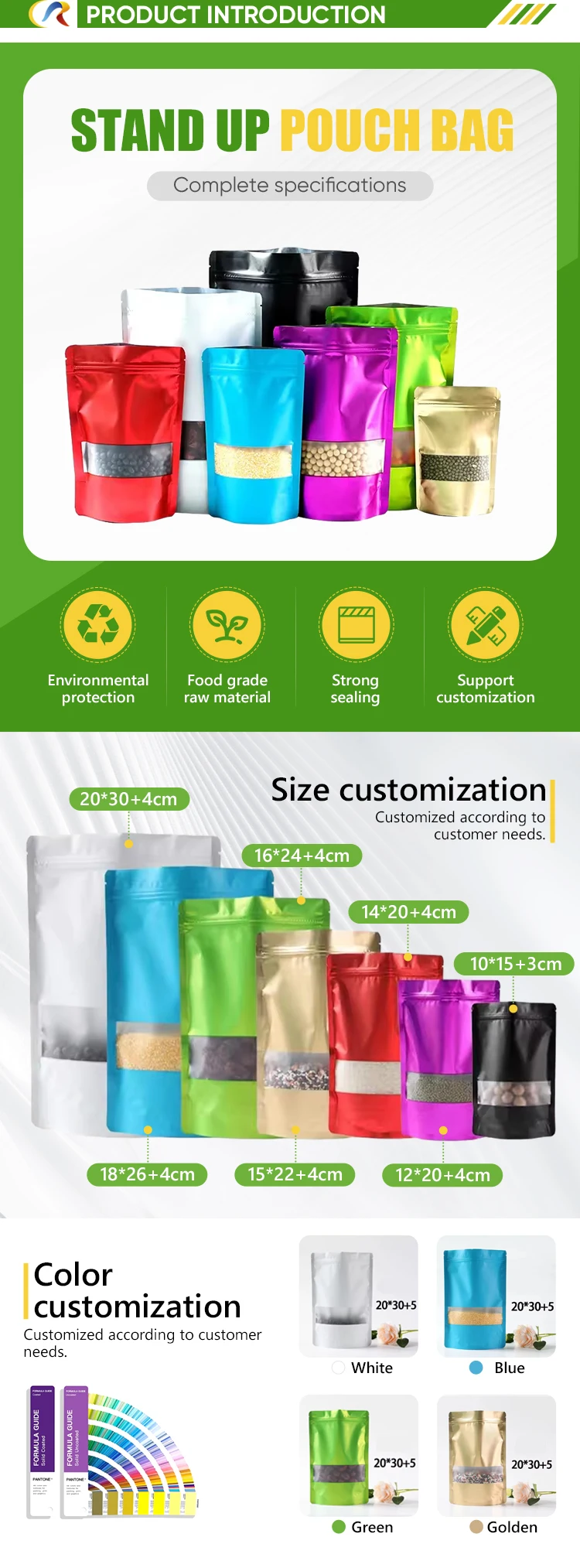 Custom Plastic Packaging Bags Resealable Ziplock Moisture Proof Plastic ...