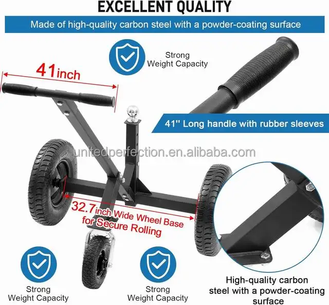 2025 Carbon Steel Trailer Dolly Adjustable Heavy Duty Towing Cart ...