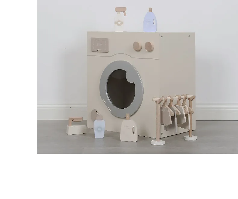 Kids Washer Role Play Game Montessori Toy Children Simulation Wooden ...