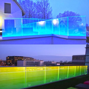 Outdoor Led Light Aluminum Glass Balustrade U Channel Glass Railing For ...