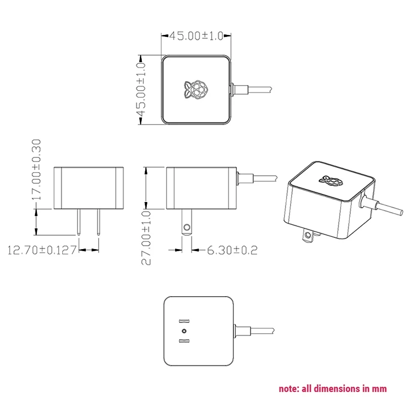 Raspberry Pi Power Supply - 12.5W Adapter for 3b/3b+/zero 2W