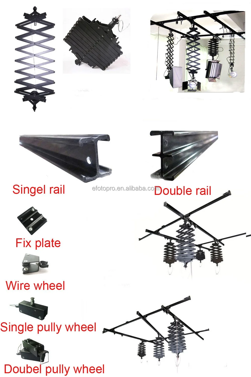Professional Photo Ceiling Rail Track Flash Pantograph For Studio ...