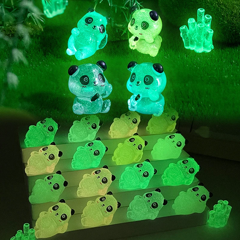 Glow-in-the-dark Panda Luminous Bamboo Resin Crafts