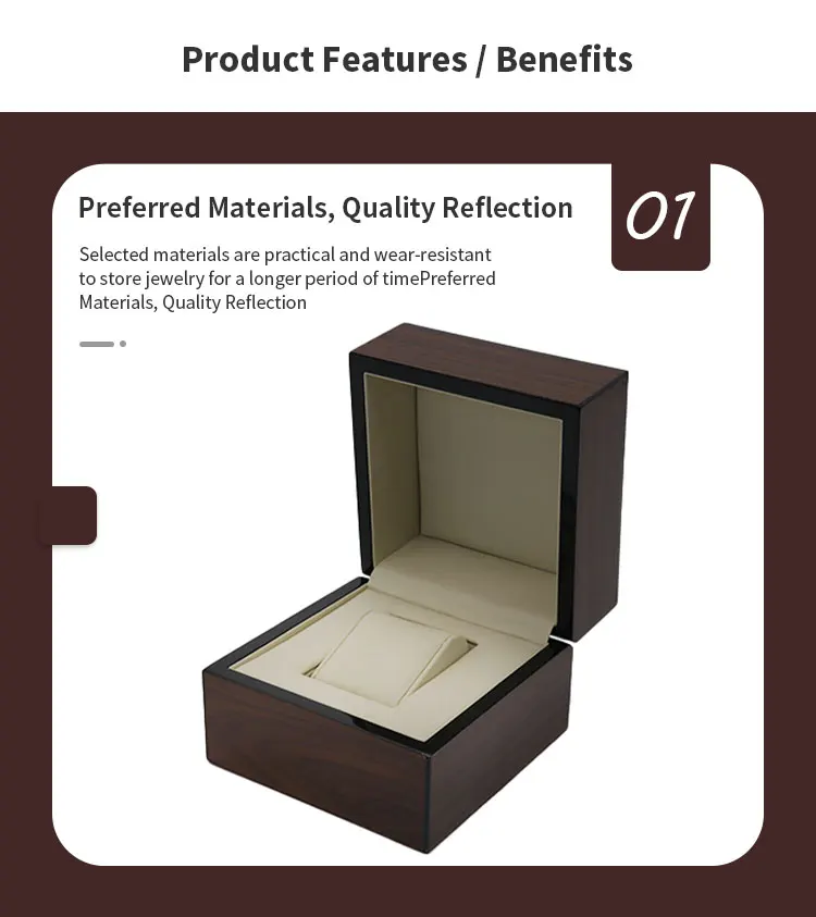 Custom Logo Luxury Wooden Mdf Watch Box Watch Storage Single Gift Cases ...