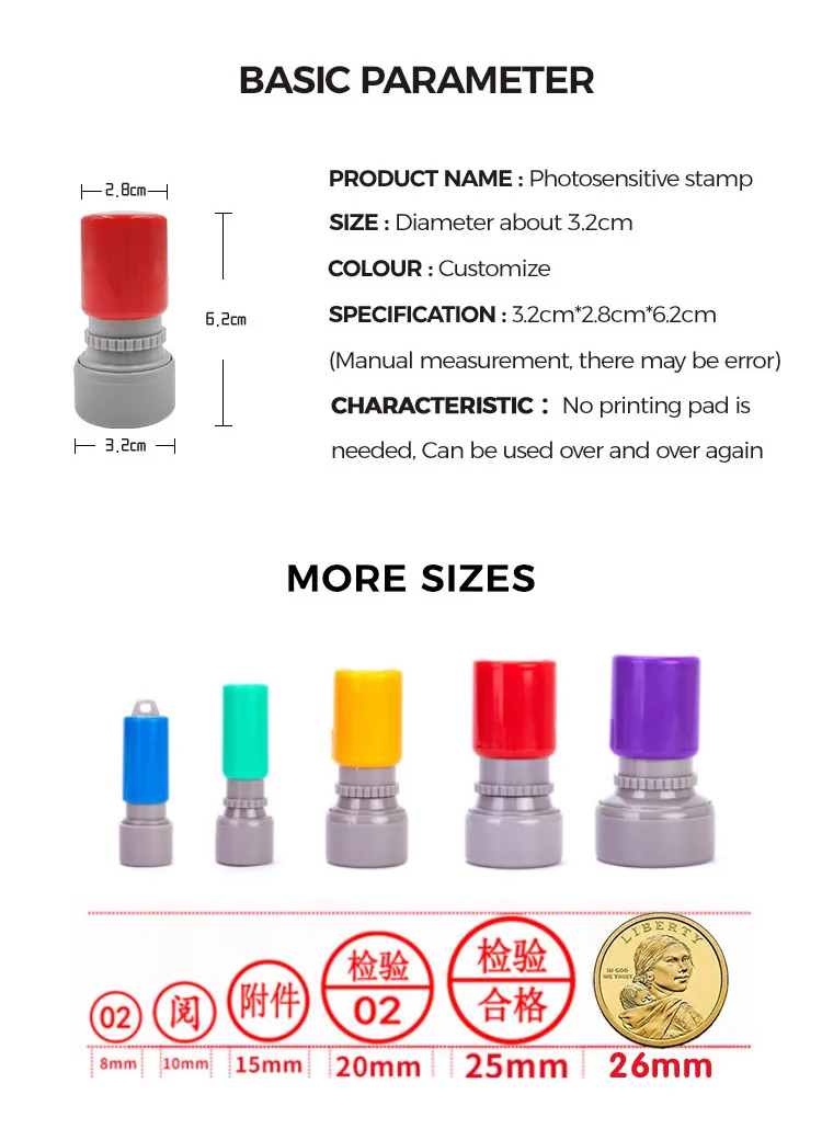 Custom OEM Stationery Office Stamper Stamp Trodat Round