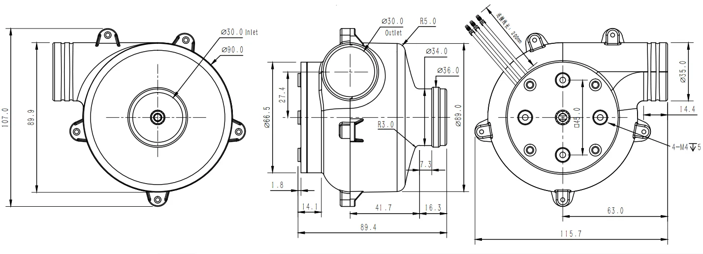 24VDC DC Blower with PWM Speed Control for Industrial Use