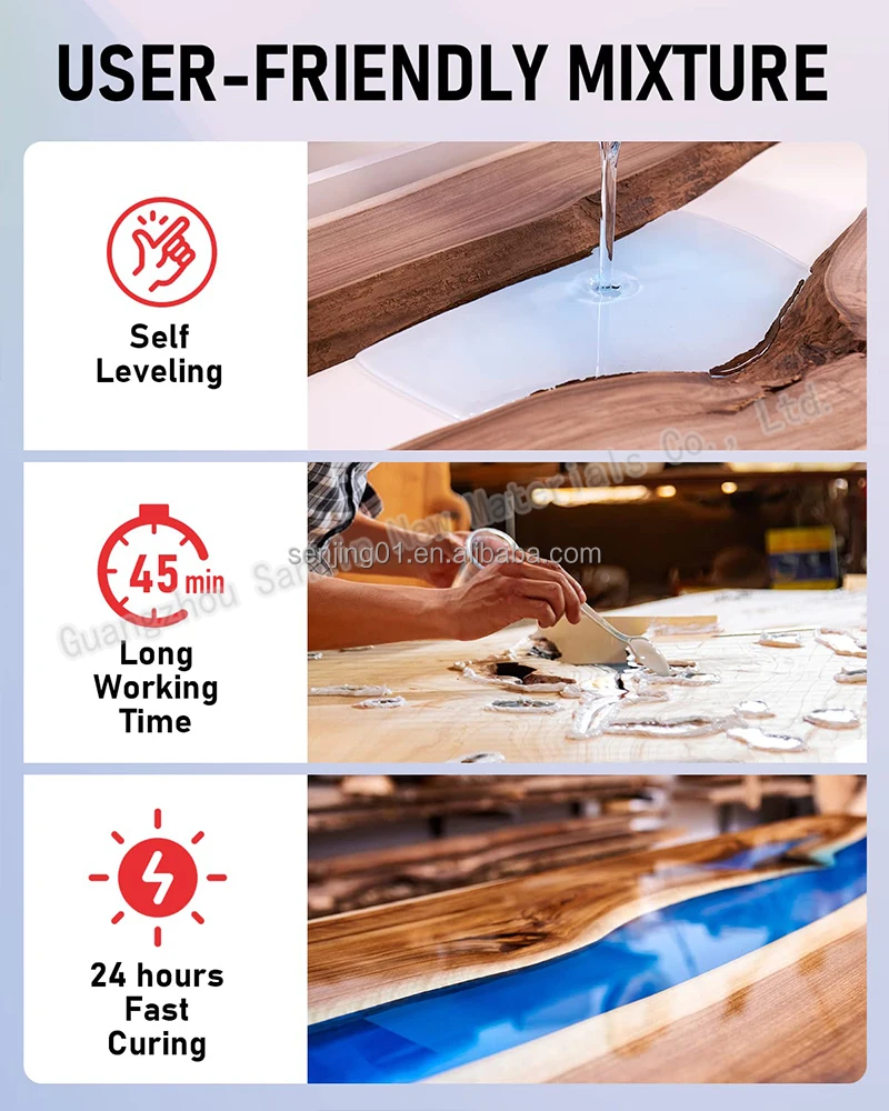 Crystal Clear Resina Epoxica a Y B Deep Pour Resins Epoxy Dining Table ...