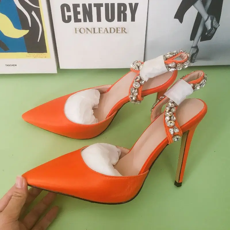 Elegant Lady Sandals - Custom Crystal Rhinestone Slingbacks