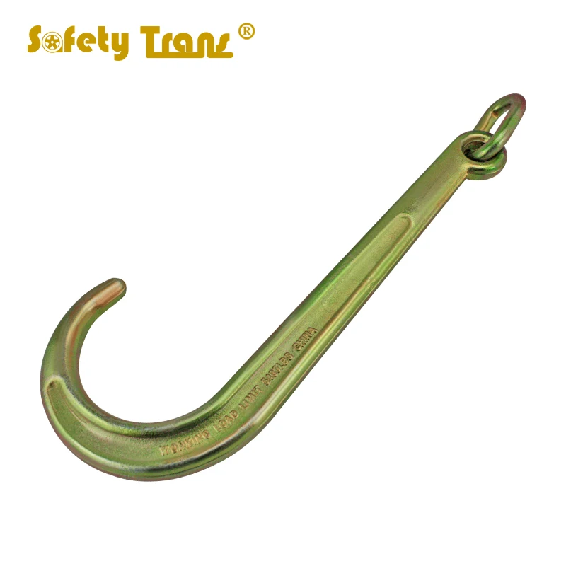 8'' and 15'' Tow J Hook Yellow Chrome with Ring - 5400LBS