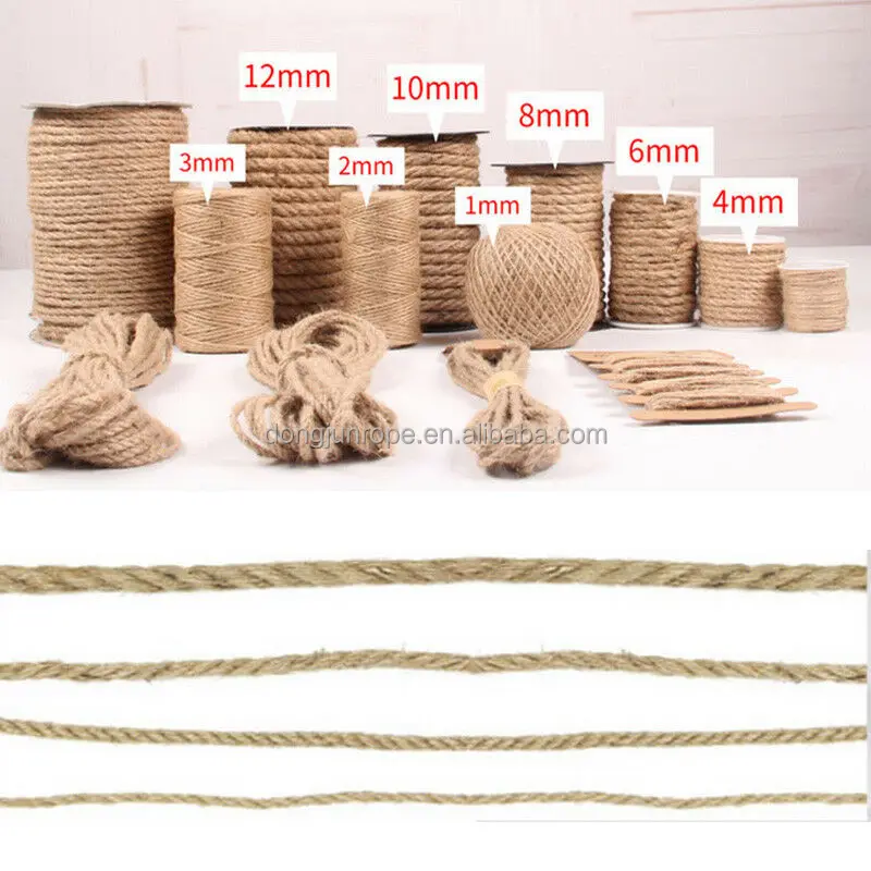 Jute Hessian String Cord Rope 1/8'' 3mm Twisted Natural Burlap String ...