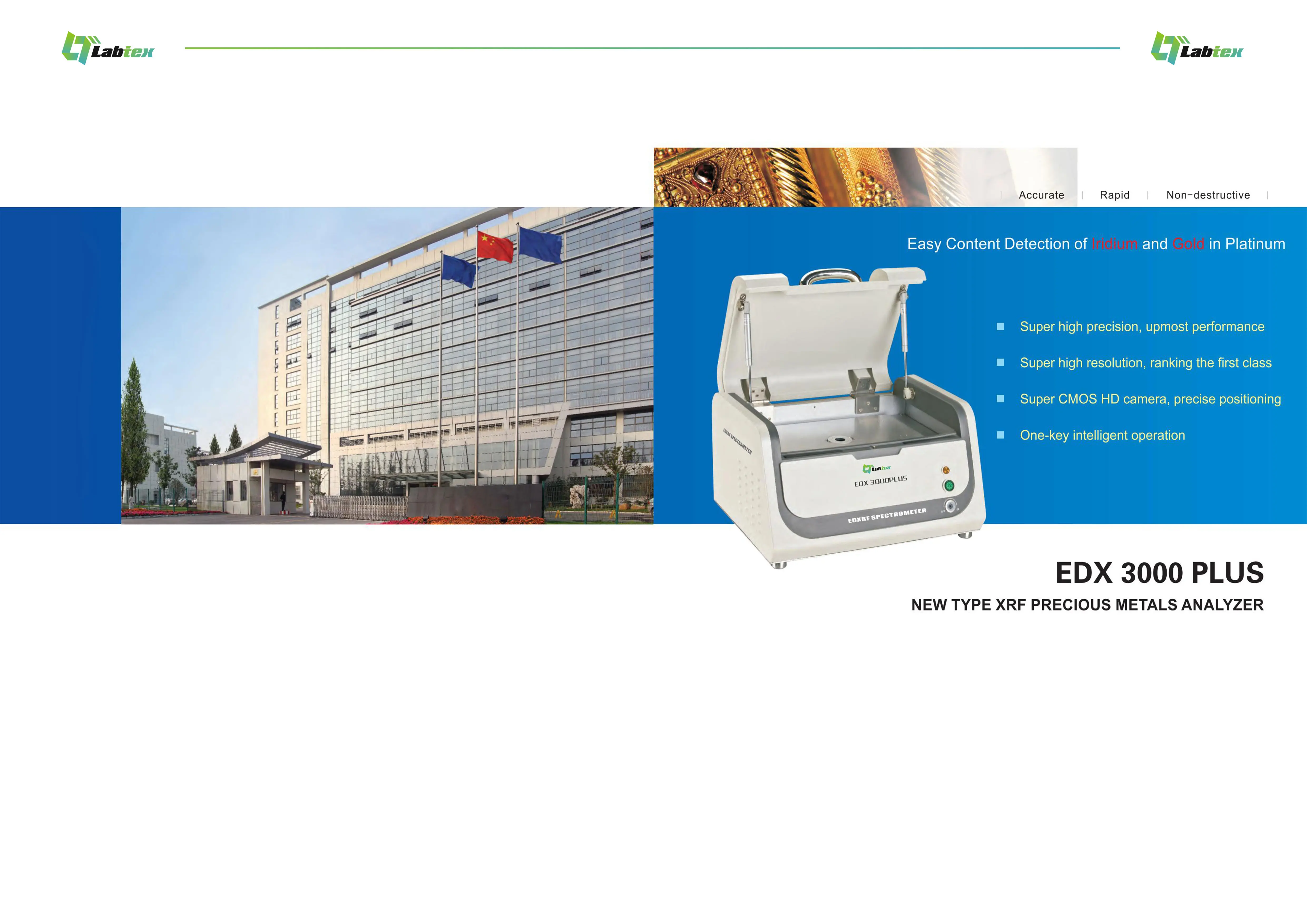 LABTEX New Type XRF Precious Metals Analyzer EDX 3000PLUS up To125ev ...