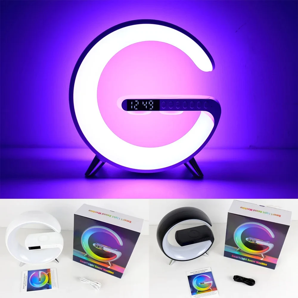 Smart Alarm Clock App Control Home Decor G Shape Speaker Desk Lamp ...