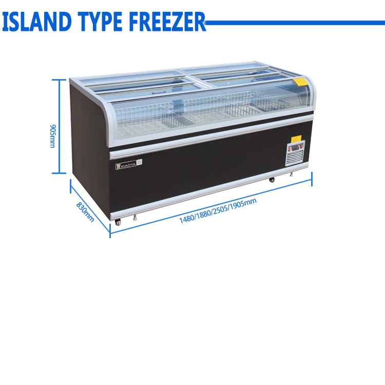 Refrigerated Supermarket Display Cabinet Island Fridge Glass Door ...