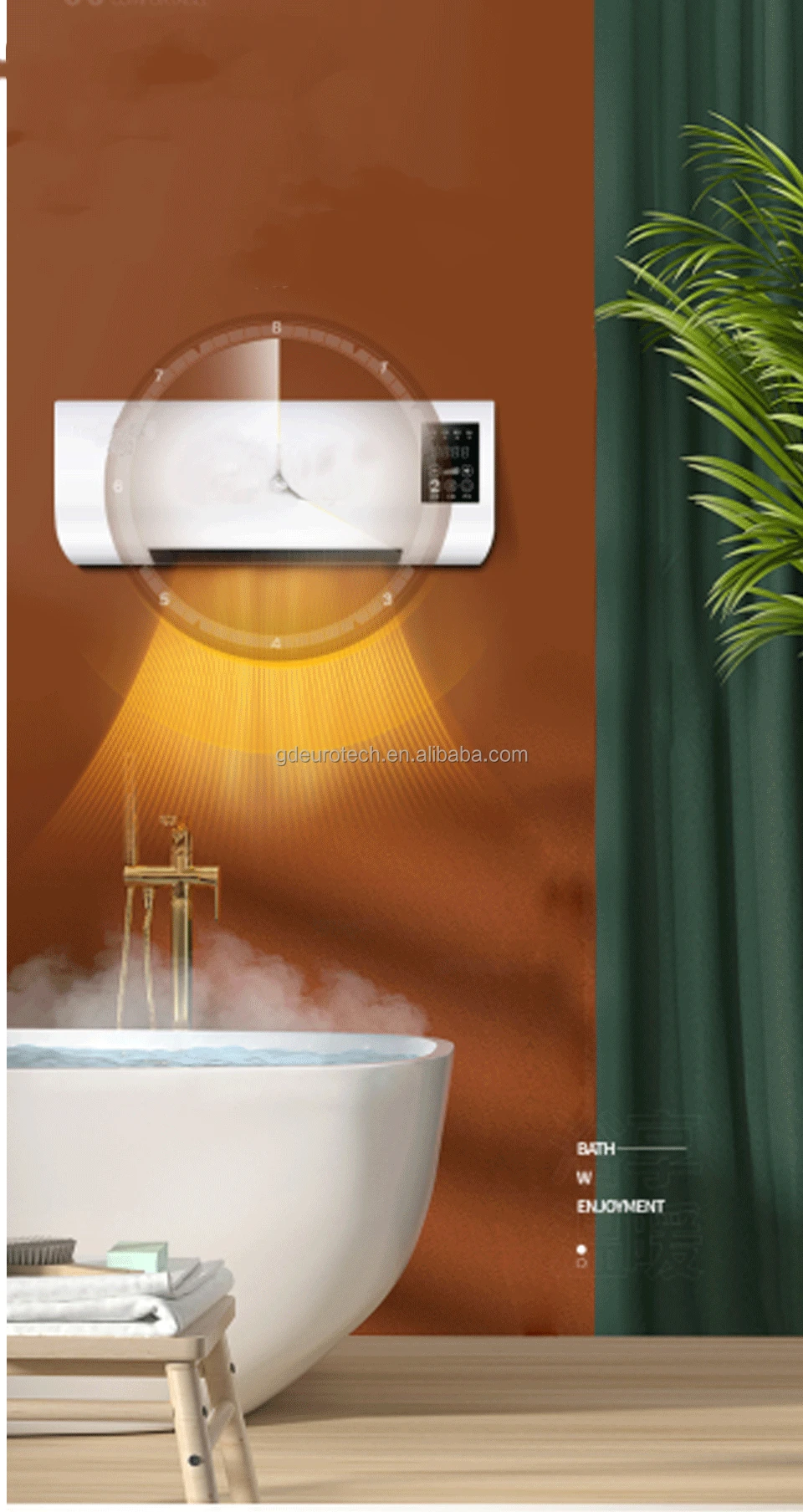 2000W PTC Wall Mounted Electric Heater with Remote Control