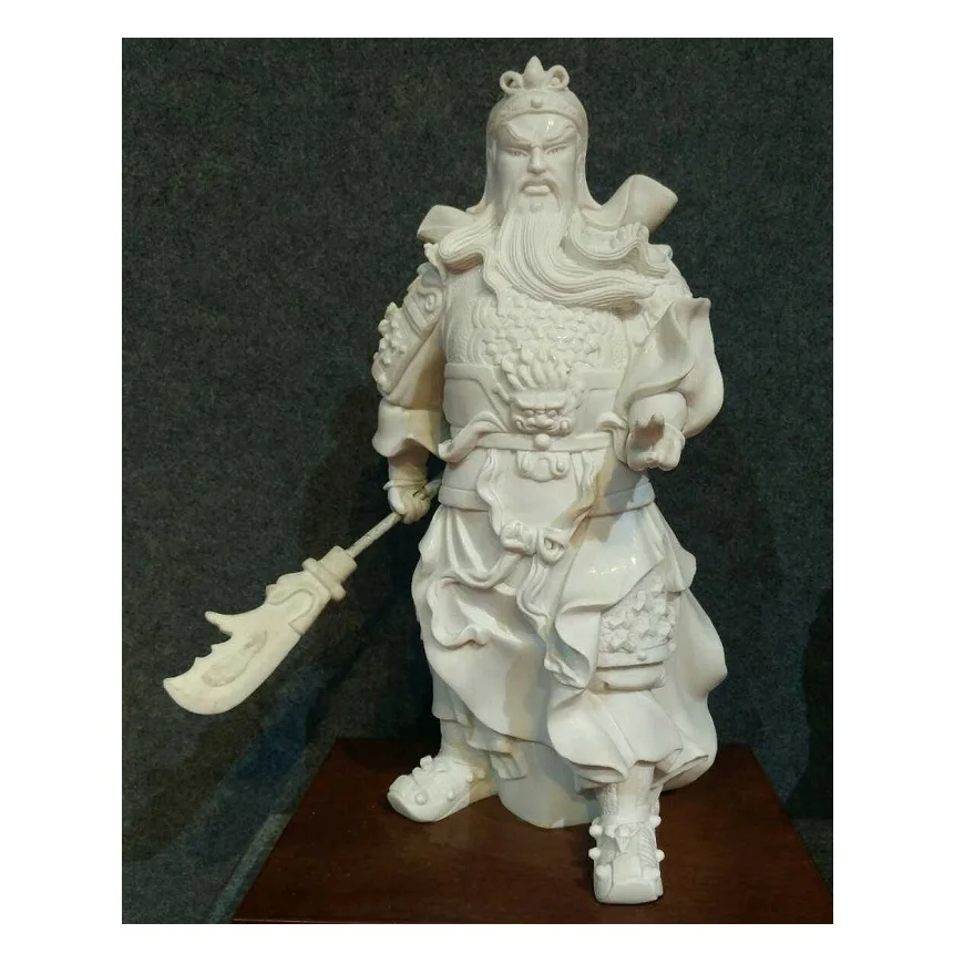 Sitting Guangong Buddha - Kwan Kong Statue in Natural Stone