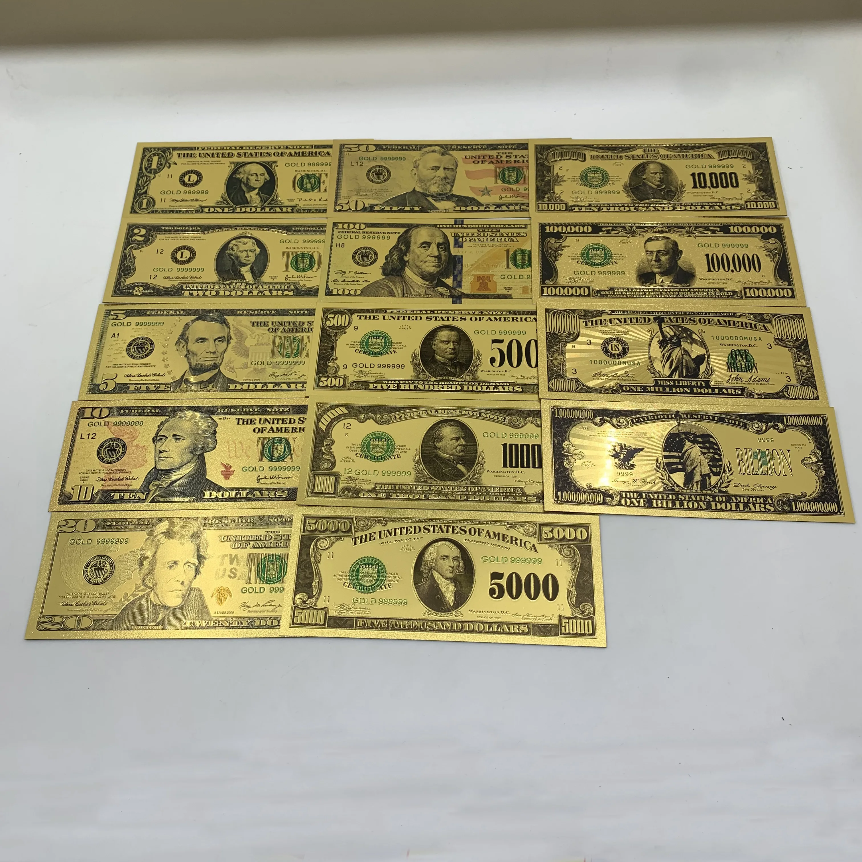 Customized One Million Dollar Gold Foil Banknote Us $100000 Dollars ...