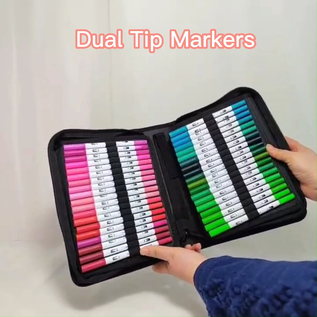 Gf Art Supplier Dual Tips Markers,120 Colors Artist Coloring Marker Set ...