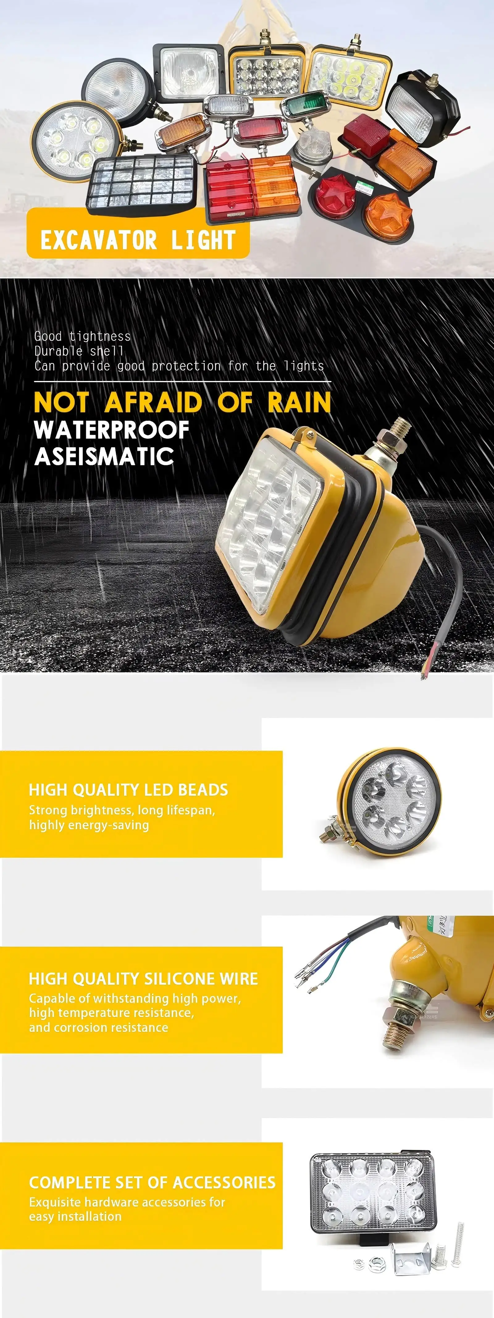 Excavator Spare Parts Warning Light Flashing Beacon SG-SR13B| Alibaba.com