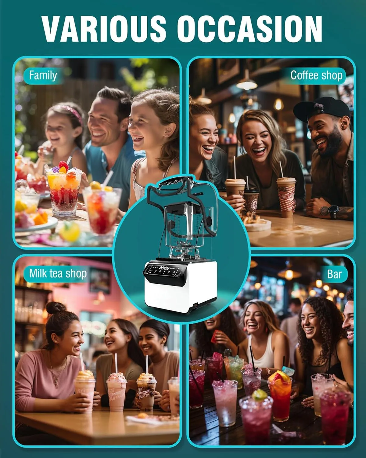 Professional Low-noise Ice Mixer With Muffler Hood 1800 Watts ...