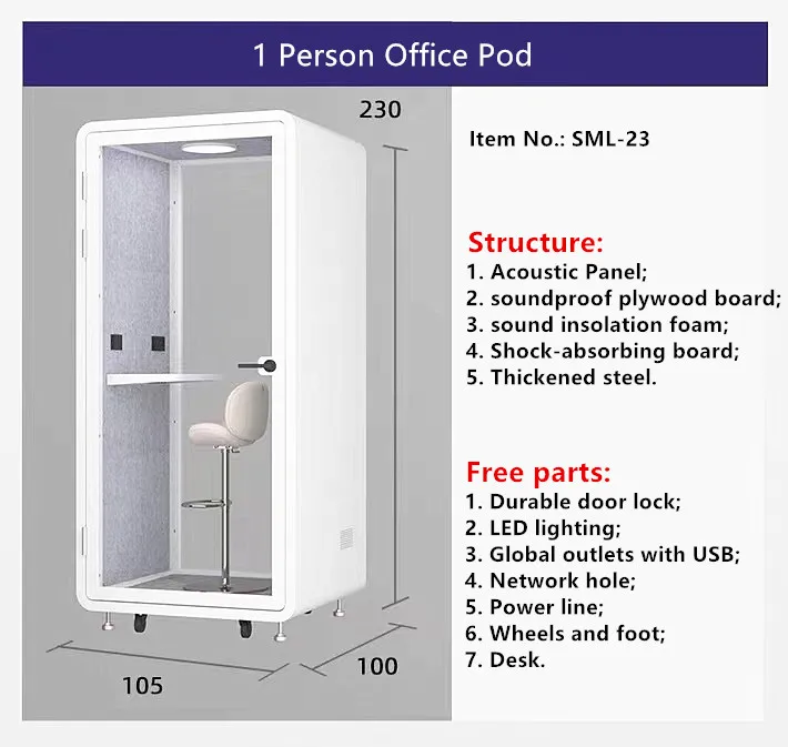 Modern Style Modular Office Pods & Booths Soundproof for Home Office or ...