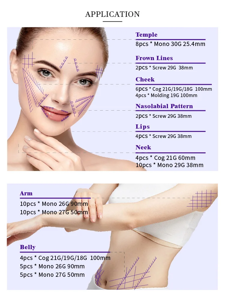 29g 50mm Mono Pod Thread Lift Korea 26g 27g 29g 30g Needle - Buy 26g ...