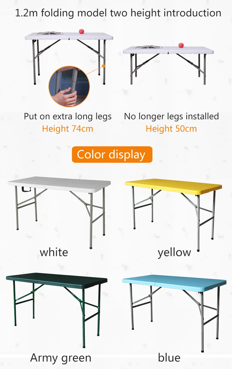 Portable Folding Rectangular Plastic Computer Table Simple Design ...