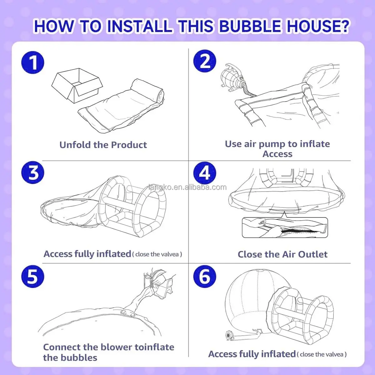 Transparent Clear Tent Balloon Fly Inflatable Double Bubble