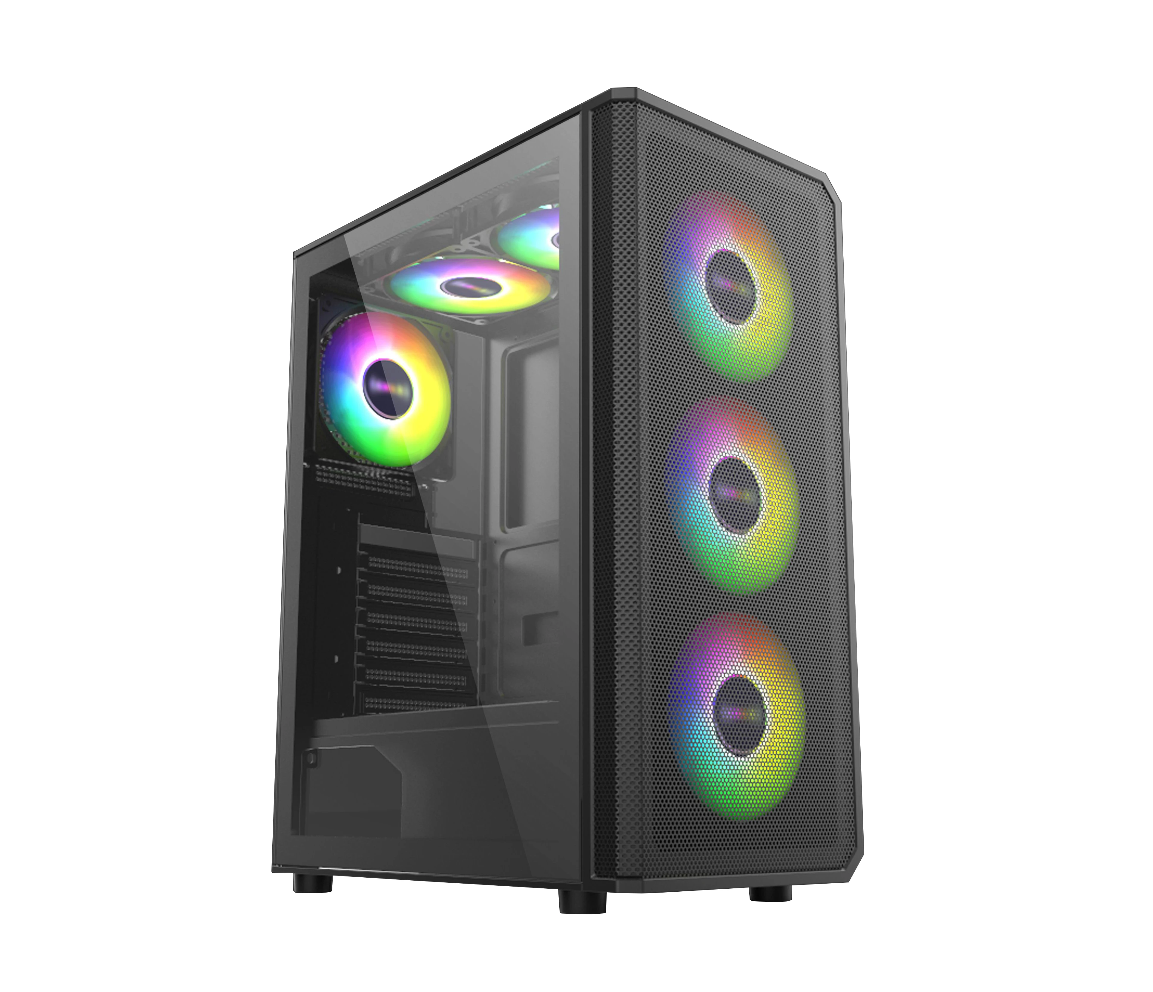 2024 New Arrival Game Computer Case with RGB Cooling Fans Support RTX ...