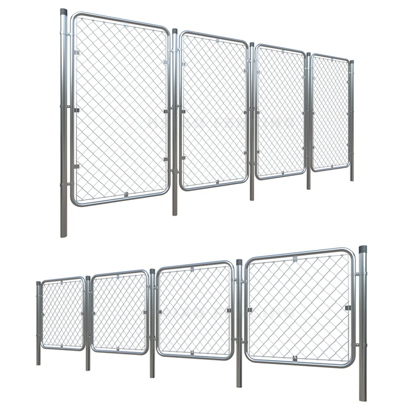 Galvanized Steel Walk-through Chain Link Wire Mesh Fence Gate