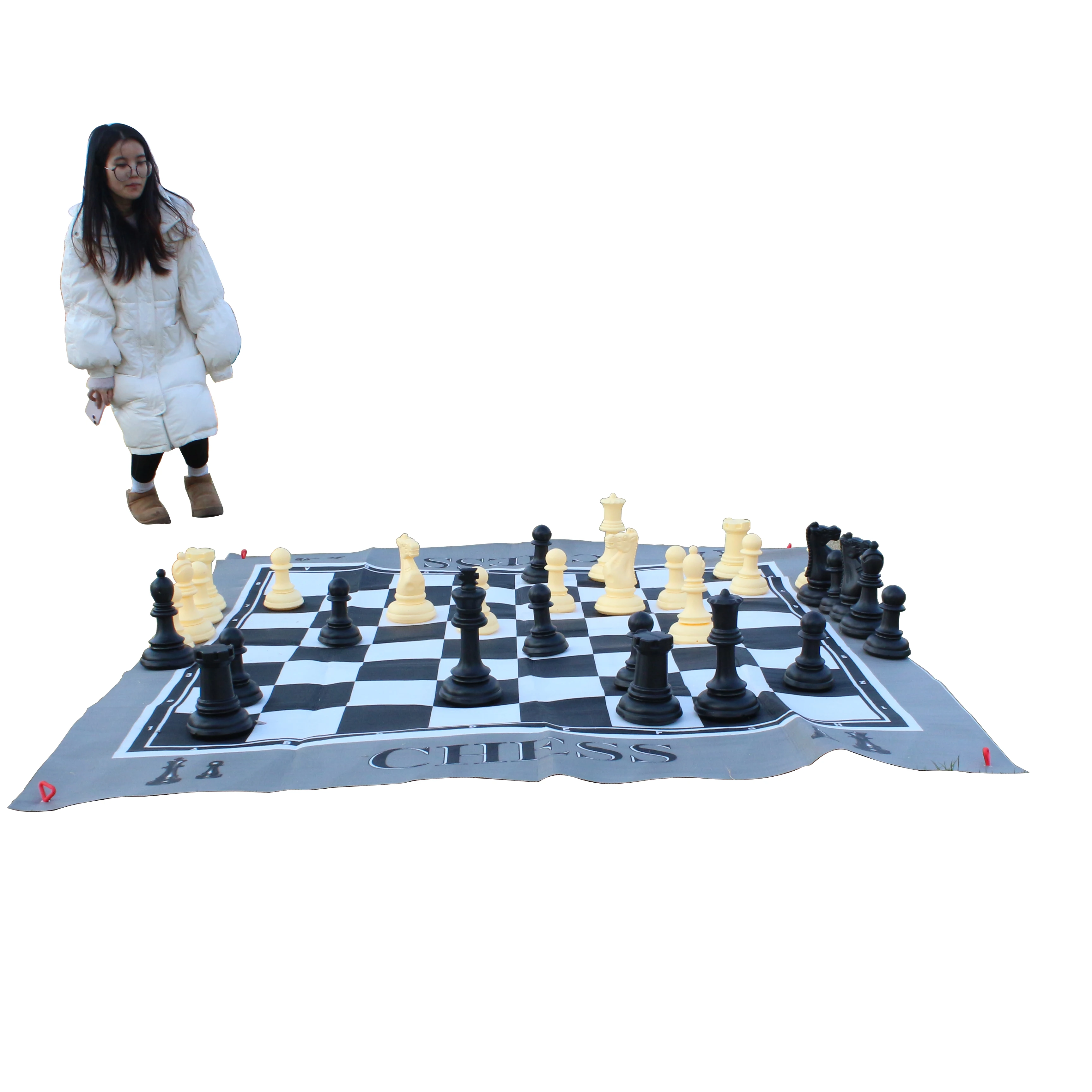 Giant Chess Set Outdoor Game with 10" King 6' x 5' Game Mat with ...