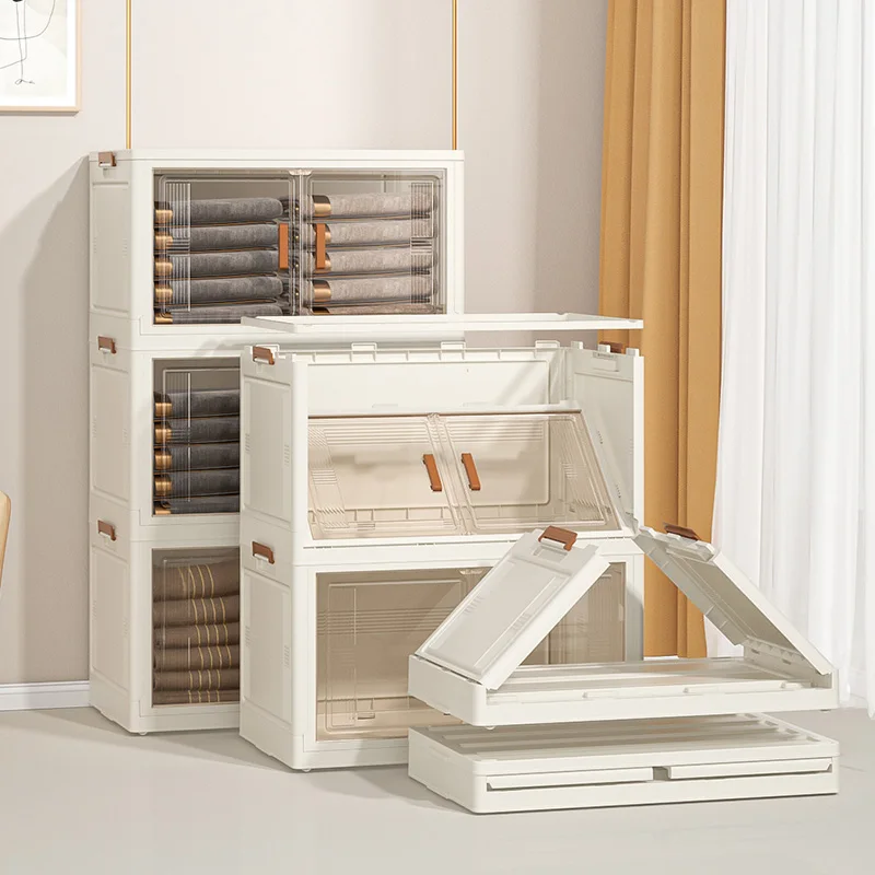 Portable cube storage folding plastic storage box multi-layer storage ...