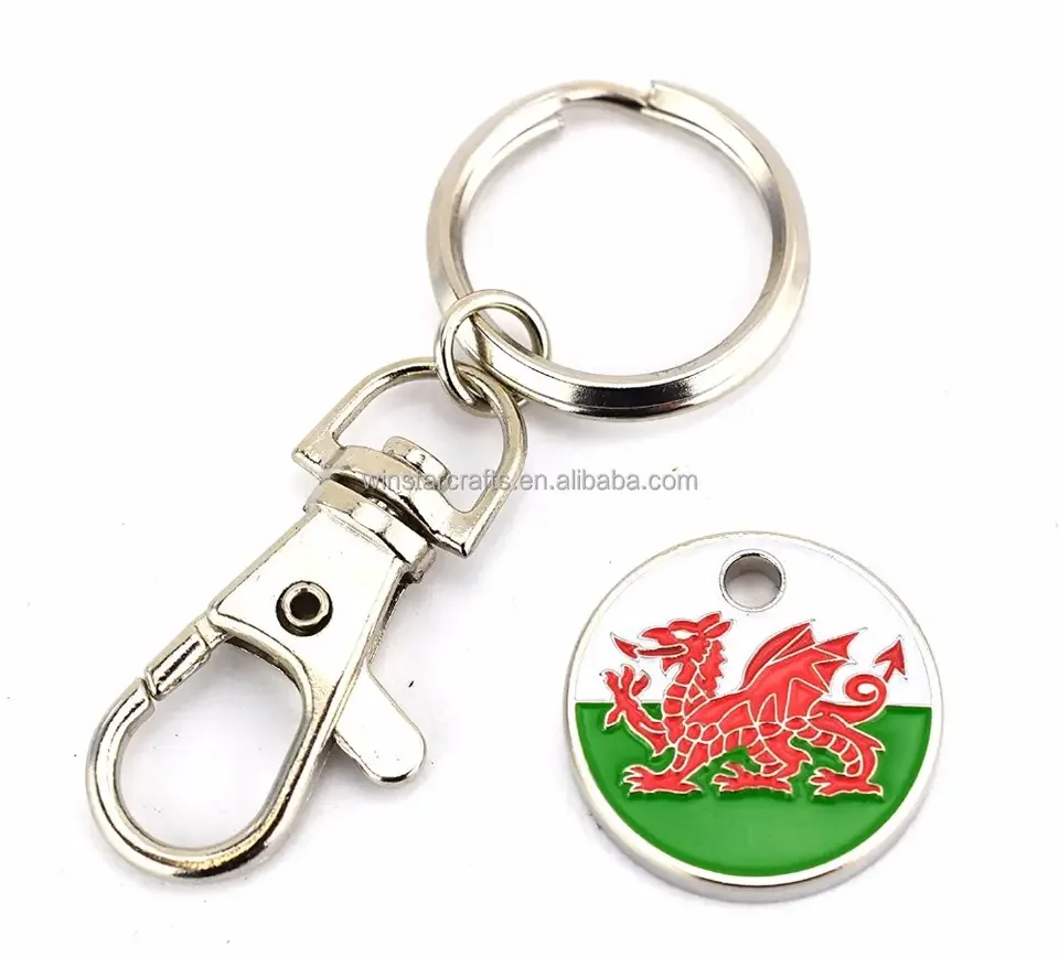 Welsh Dragon With Tongue 1 Trolley Token Coin Trolley Keyring For ...