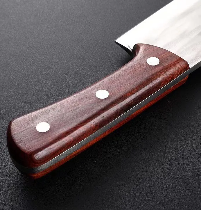 Bone Chopper Sharp Knife With Holster Sandalwood Handle Stainless Steel ...
