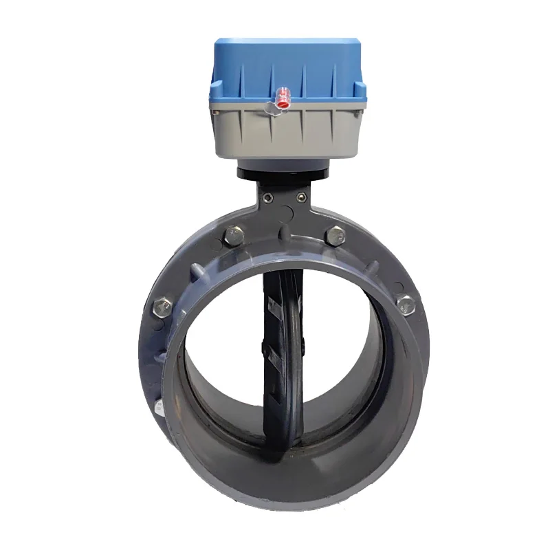 4-20ma Hot Melt Pvc Motorised Water Butterfly Valve Pn16 Solar Power ...