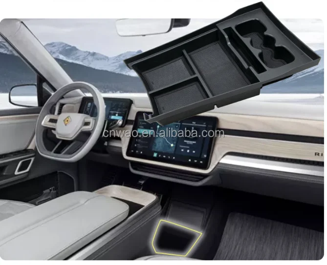 Lower Center Console Organizer Tray for Rivian R1T/R1S