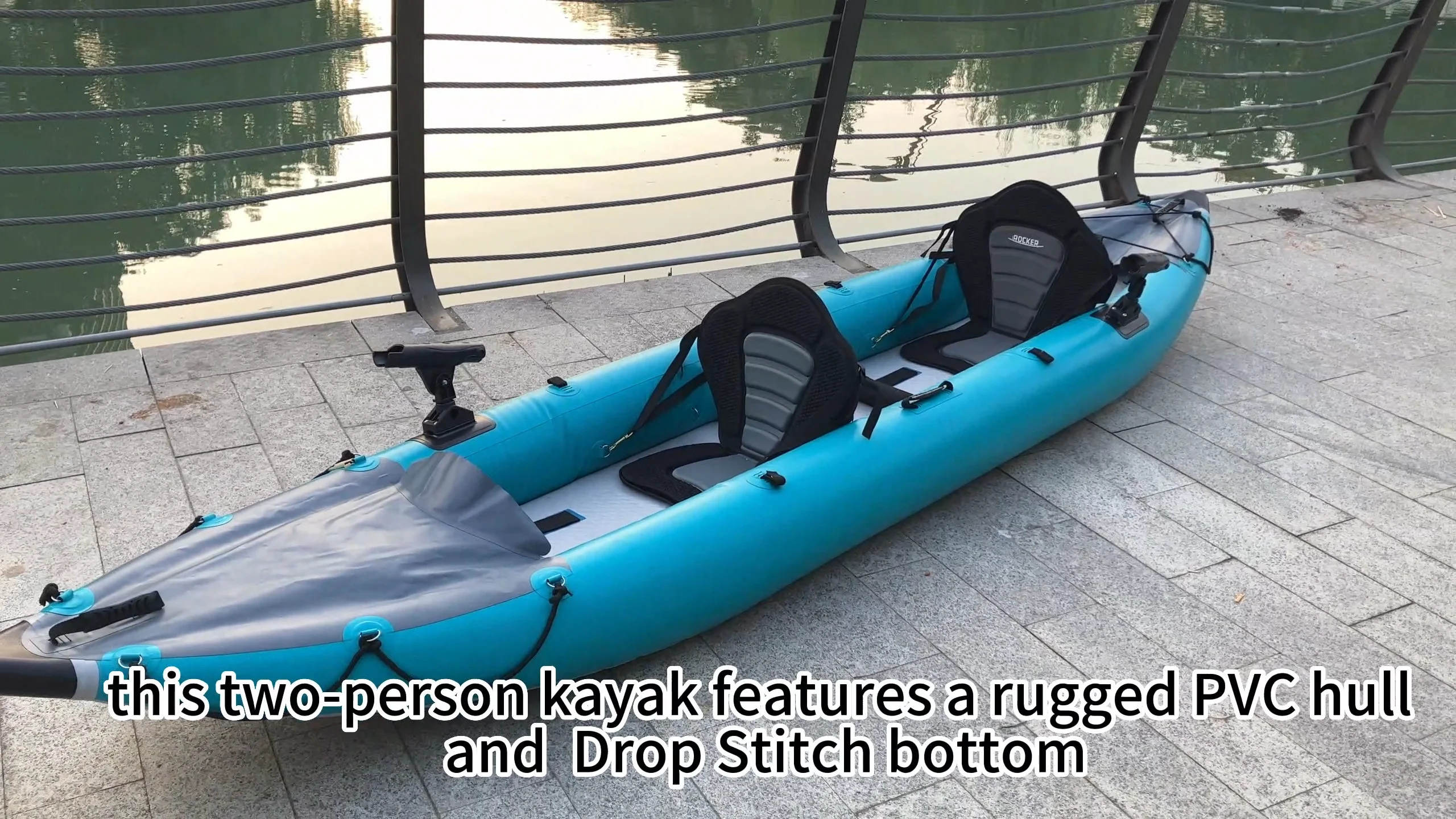 Customized Tandem Inflatable Fishing Kayak Angler Blow Up Kayak Family ...