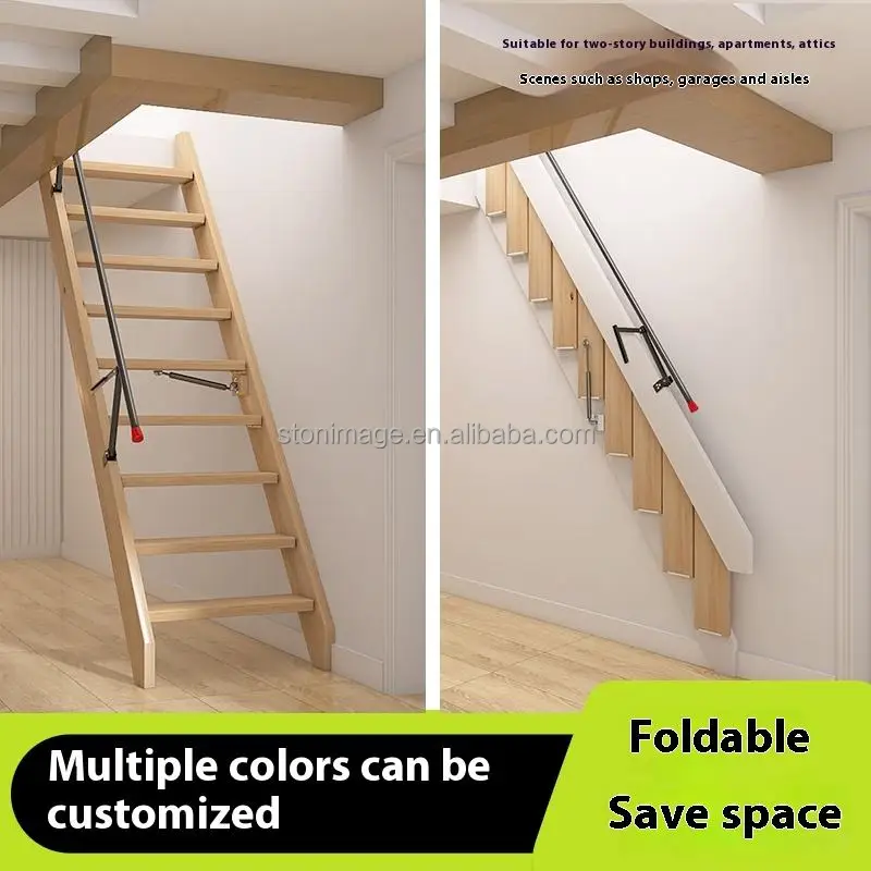 Indoor Wall Folding Staircase - Safe, Durable, and Eco-friendly