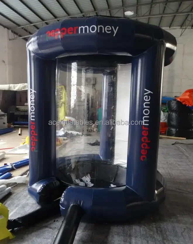 Custom Inflatable Cube Cash Money Catching Machine Grab Booth for Sale