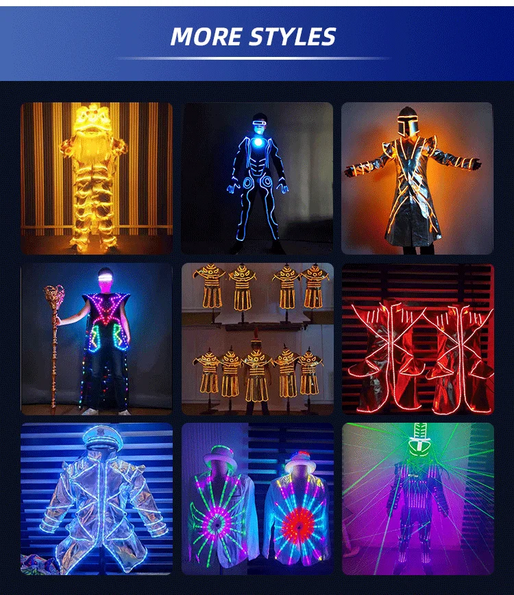 LED Robot Armor Mech Suit - Glowing Performance Wear